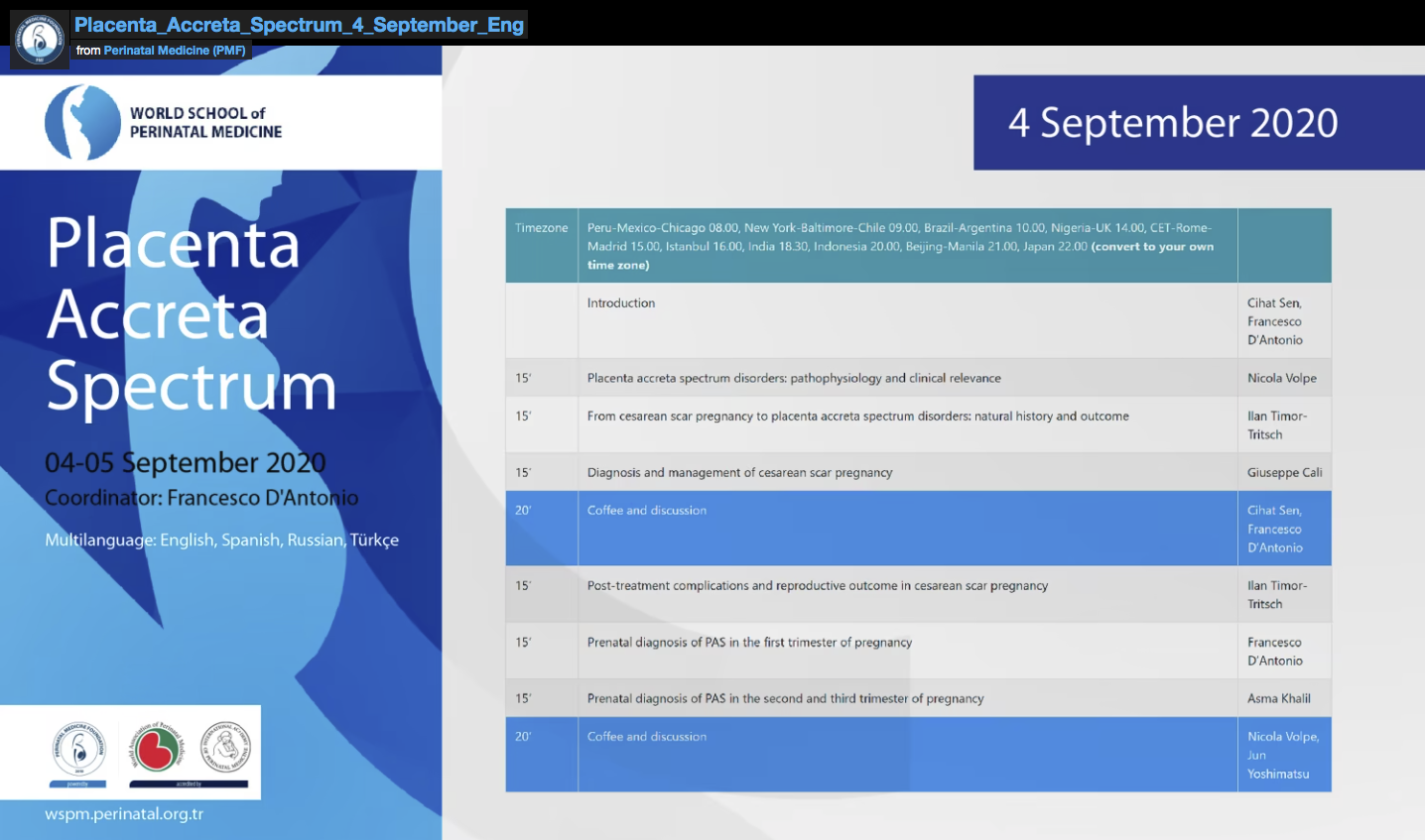 Placenta Accreta Spectrum 04-05 Sept 2020 - Perinatal Tıp